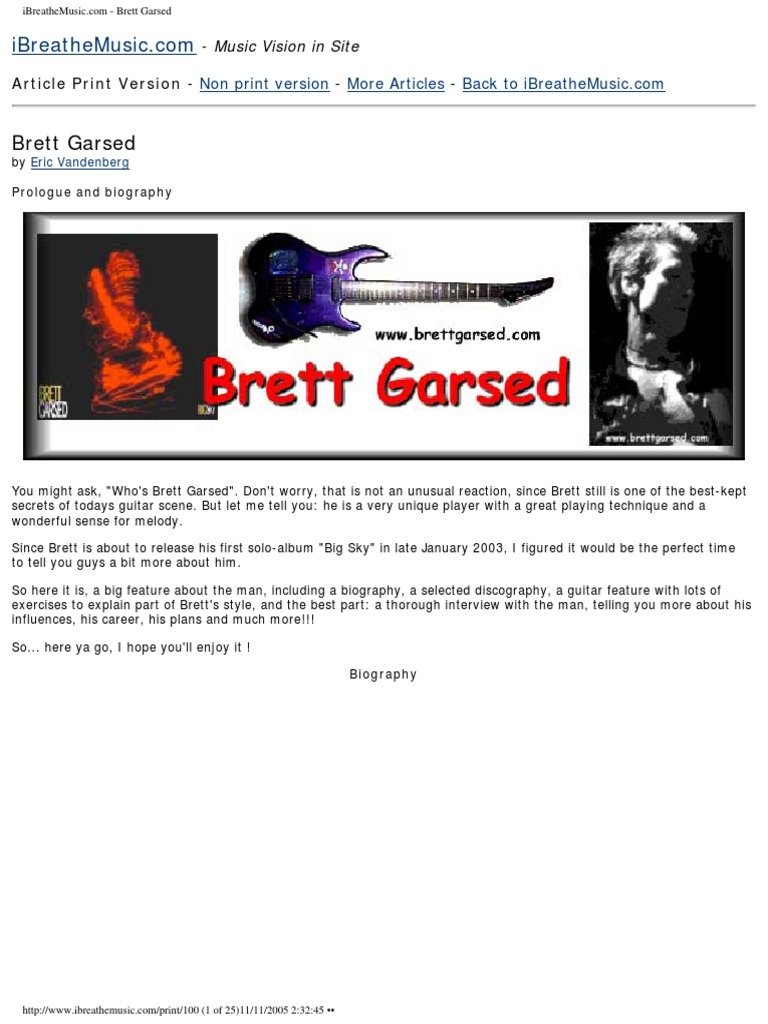 Brett Garsed | PDF | Guitars | Irish Musical Instruments