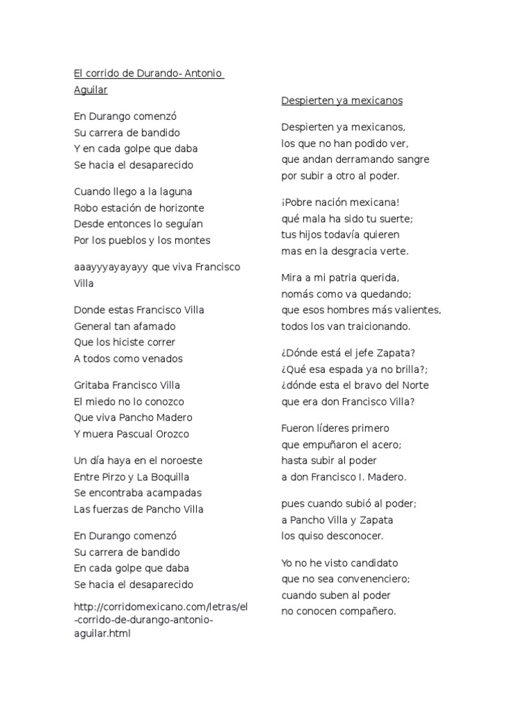 Corridos Revolucionarios | PDF | Corrido | revolución mejicana