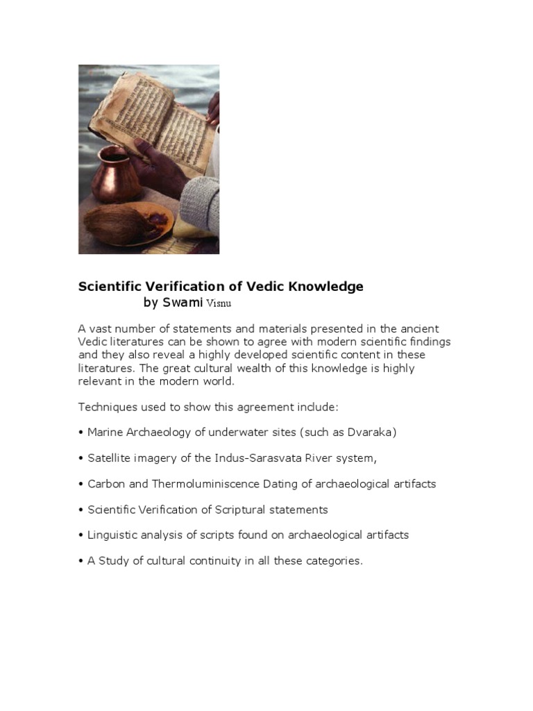 Scientific Verification of Vedic Knowledge | PDF | Vedas | Mantra