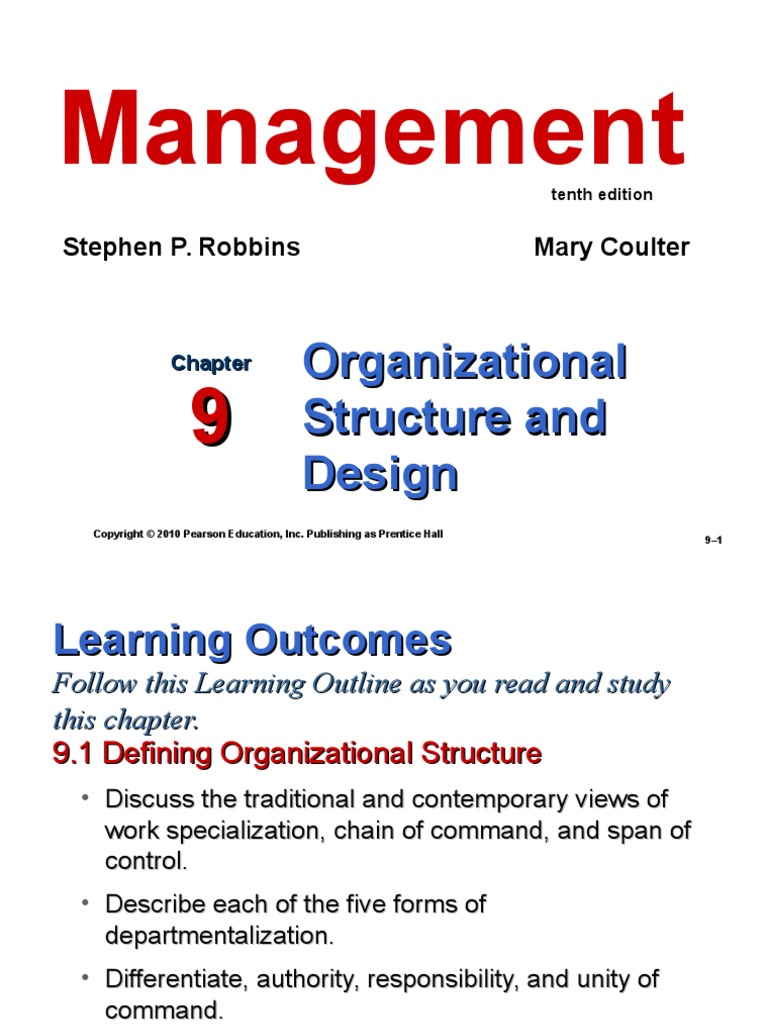 Chapter 9 Organizational Structure and Design | PDF | Organizational ...