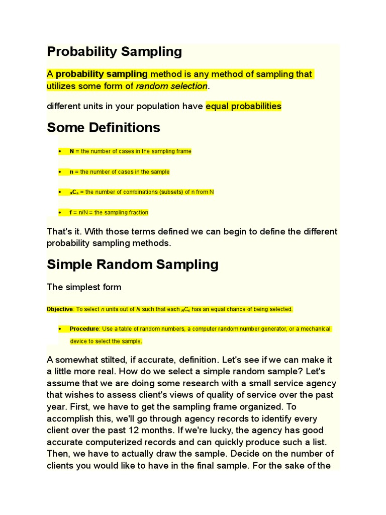 A Comprehensive Explanation of Probability Sampling Methods for ...