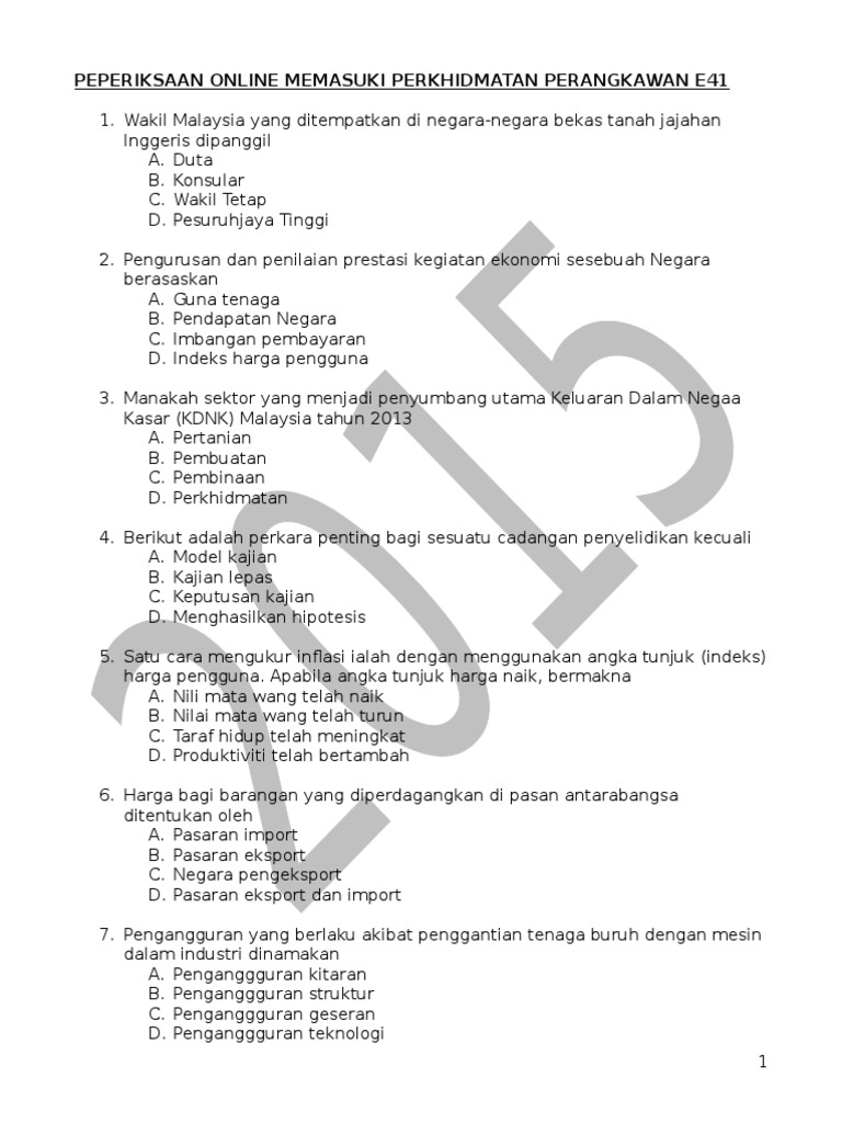 Peperiksaan Perangkawan E41 | PDF