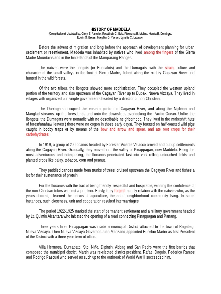 History of Maddela | PDF