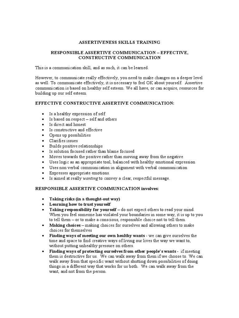 Assertiveness Skills | PDF | Anger | Emotions