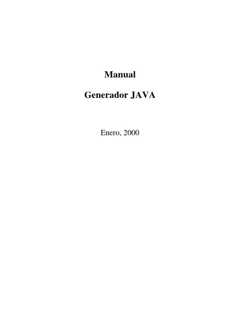 Manual (Generador Java) | Descargar gratis PDF | Java (lenguaje de programación) | Compilador