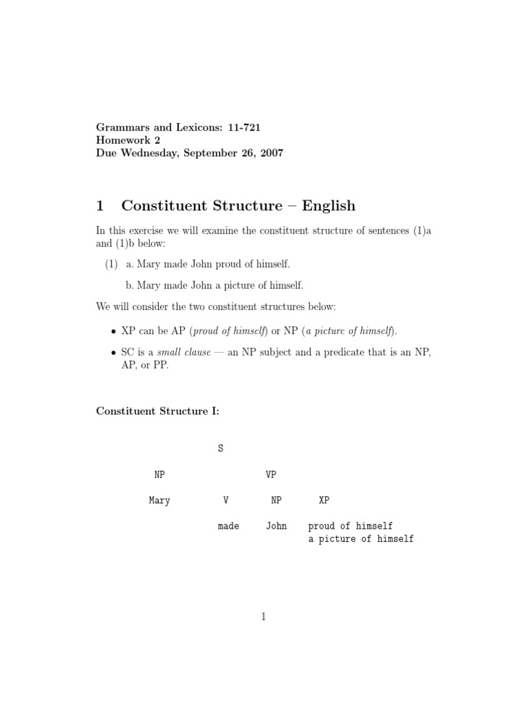 1 Constituent Structure - English | PDF | English Language | Subject ...