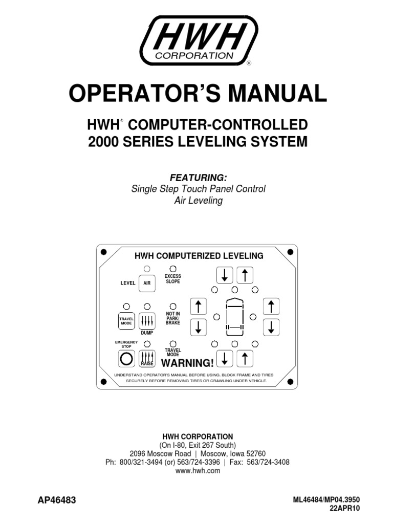 HWH 2000 Series Leveling System Manual | PDF | Relay | Amplifier