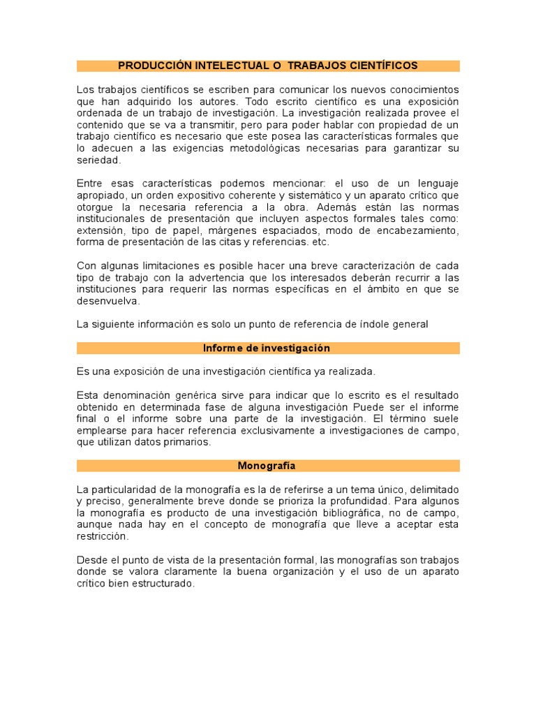 Produccion Intelectual | PDF | Science | Ensayos