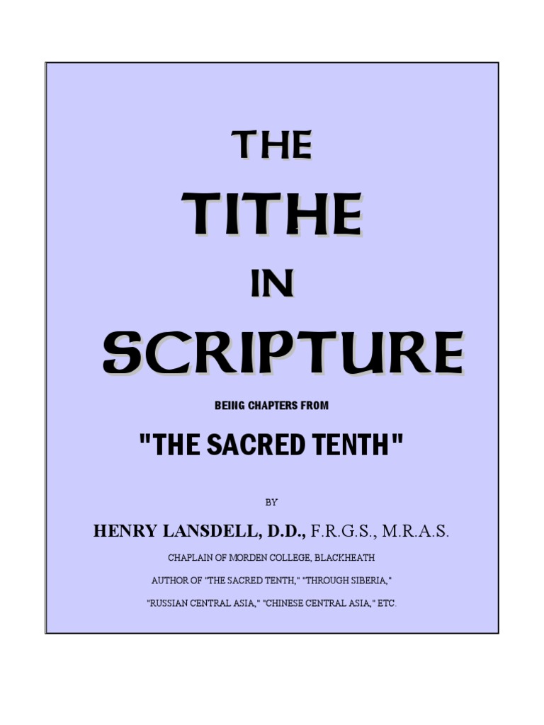 The TITHE in Scripture | PDF | Book Of Genesis | Tithe