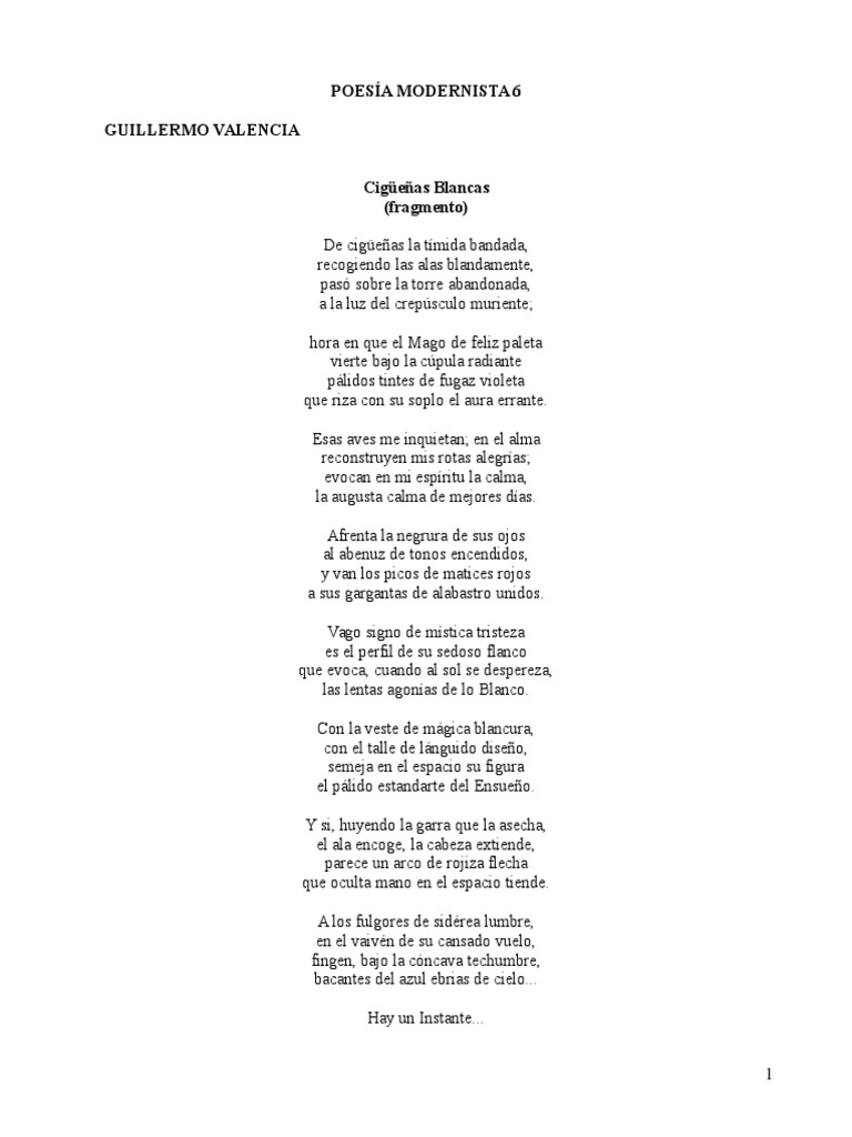 Poesía de Guillermo Valencia en Valenciano | PDF | Naturaleza