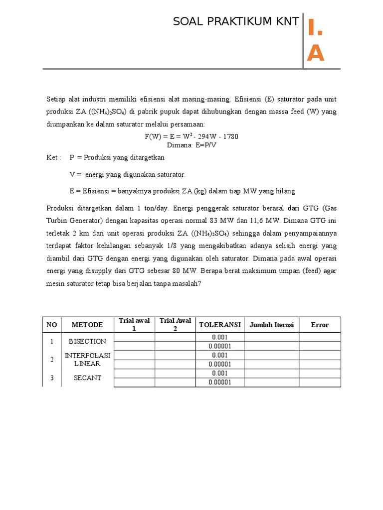 Soal Komputasi Metode Bisection | PDF