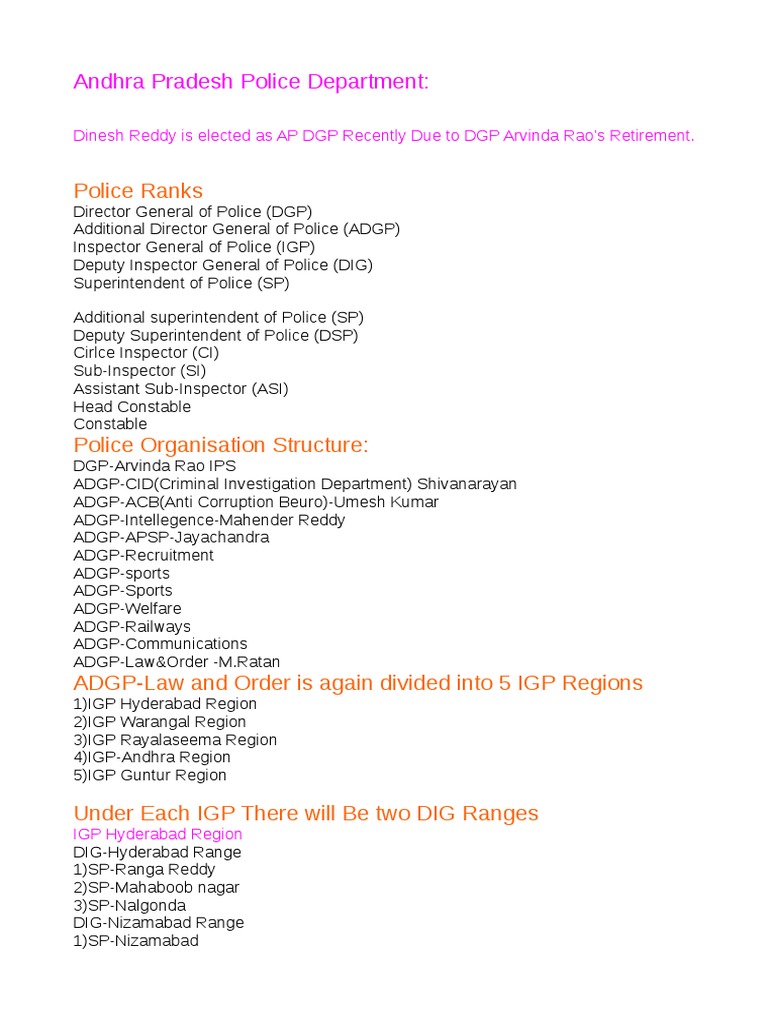 AP Police Department Overview | PDF