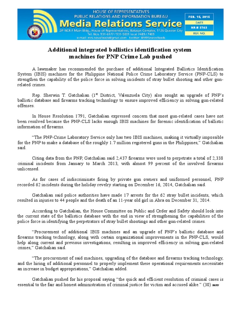 Feb15.2015additional Integrated Ballistics Identification System ...