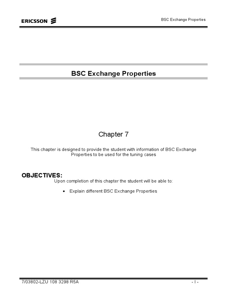 BSC Exchange Properties Overview | PDF | General Packet Radio Service | Gsm