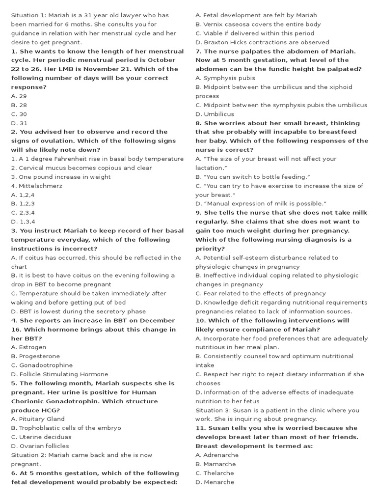 MCN | PDF | Pregnancy | Menstrual Cycle