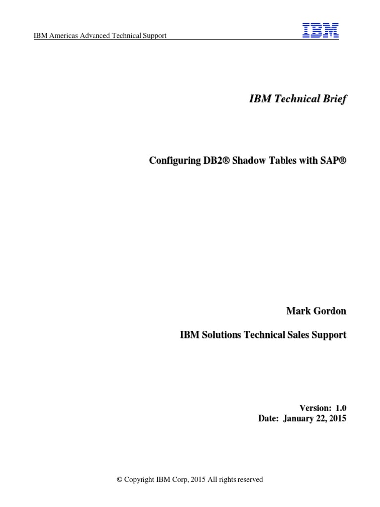 Db2 Blu Shadow Tables With Sap V1 Pdf Pdf Sql Database Index