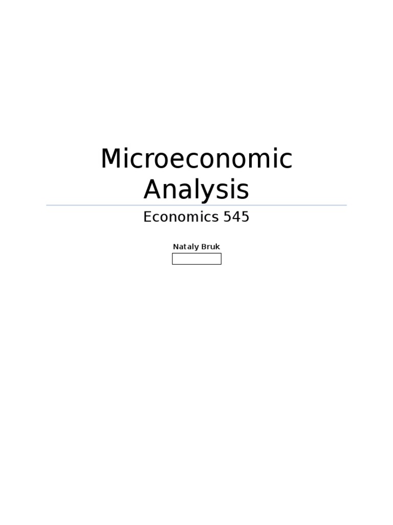 Microeconomic Analysis | PDF | Price Elasticity Of Demand | Supply ...