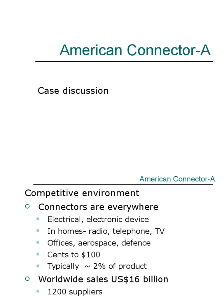 Connector Market Strategy Analysis | PDF | Capacity Utilization | Economies