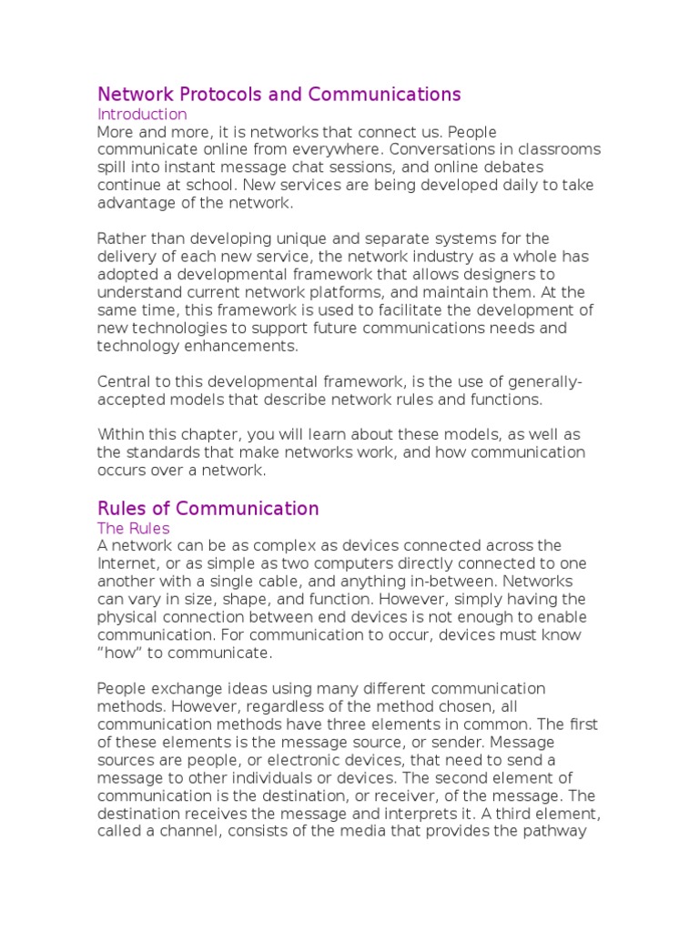 Network Protocols and Communications | PDF | Communications Protocols ...