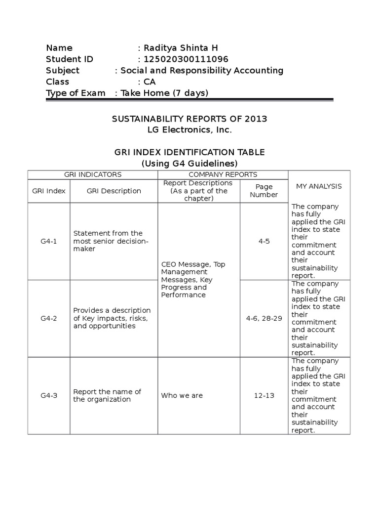 Sustainability Report GRI Standard | PDF | Governance | Greenhouse Gas