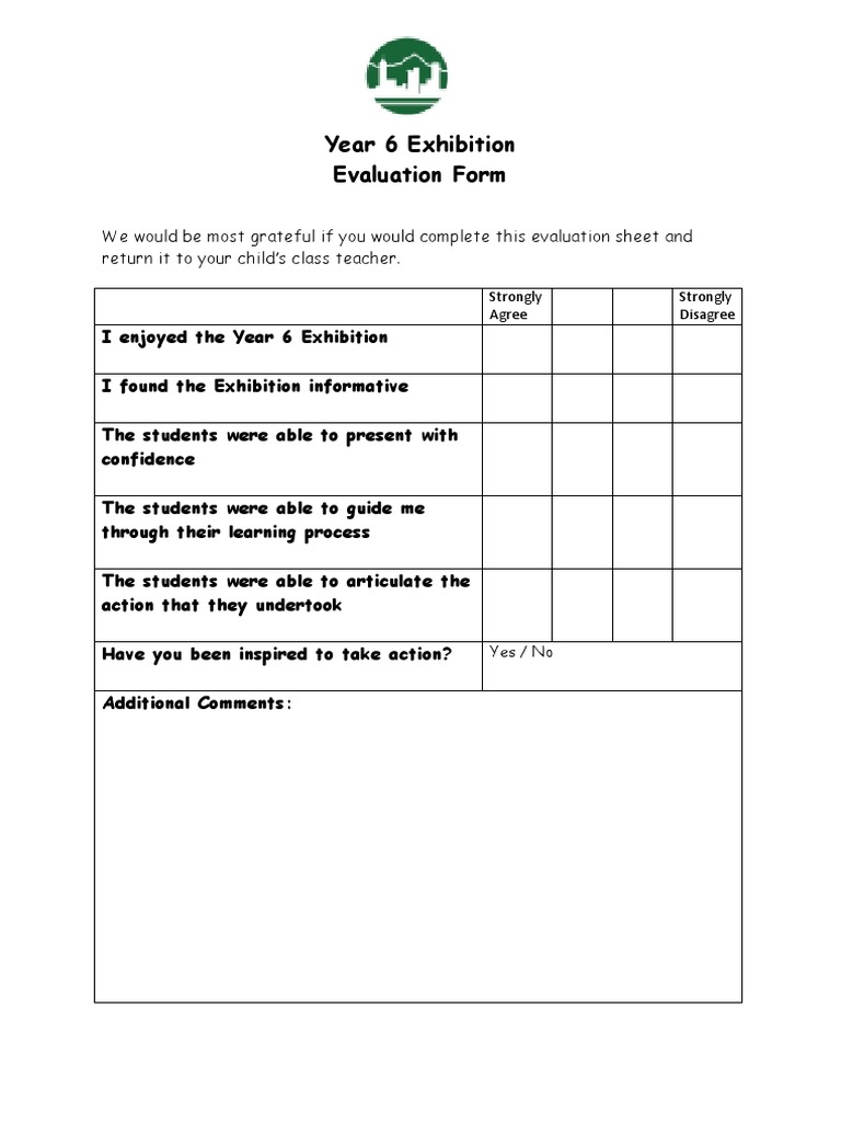 Exhibition Evaluation Form Parent | PDF