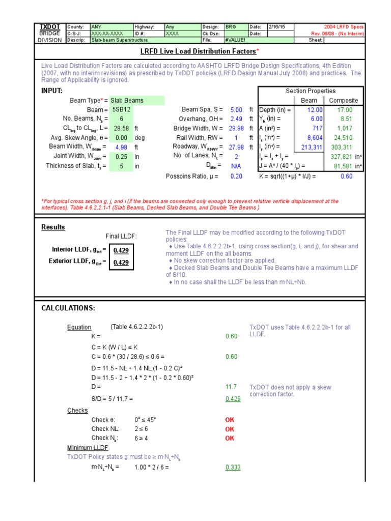 Distribution Factors Bridge Slab | PDF | Beam (Structure) | Building ...