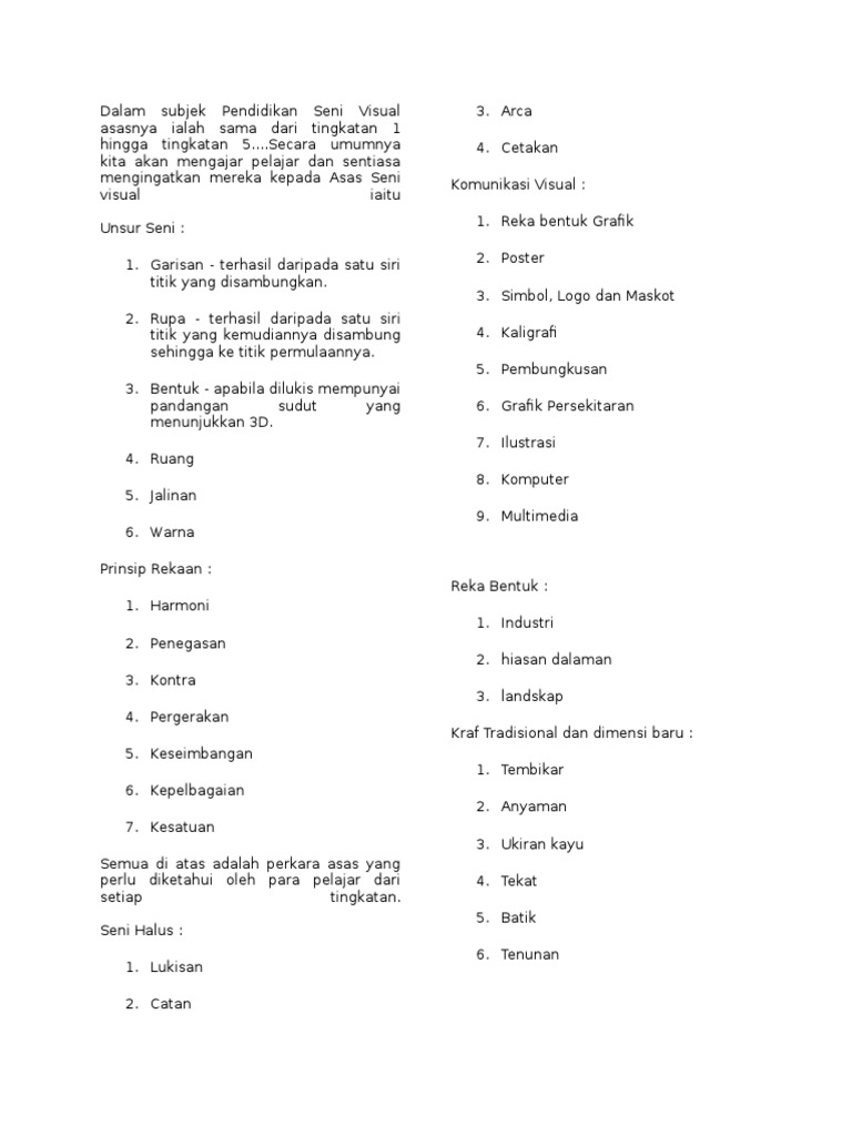 Nota Ringkas PSV Tingkatan 5 | PDF