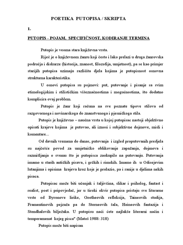 PUTOPIS - Skripta | PDF