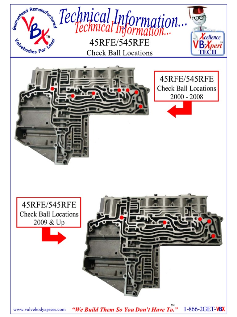 45RFE - 545RFE Tech Info, Check Ball Locations | PDF