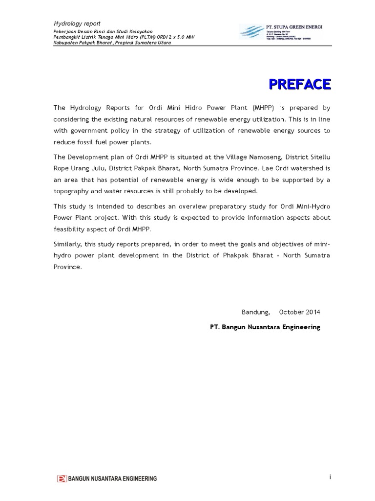 Hydrology Report for Ordi Mini-Hydro Plant | PDF | Evapotranspiration ...