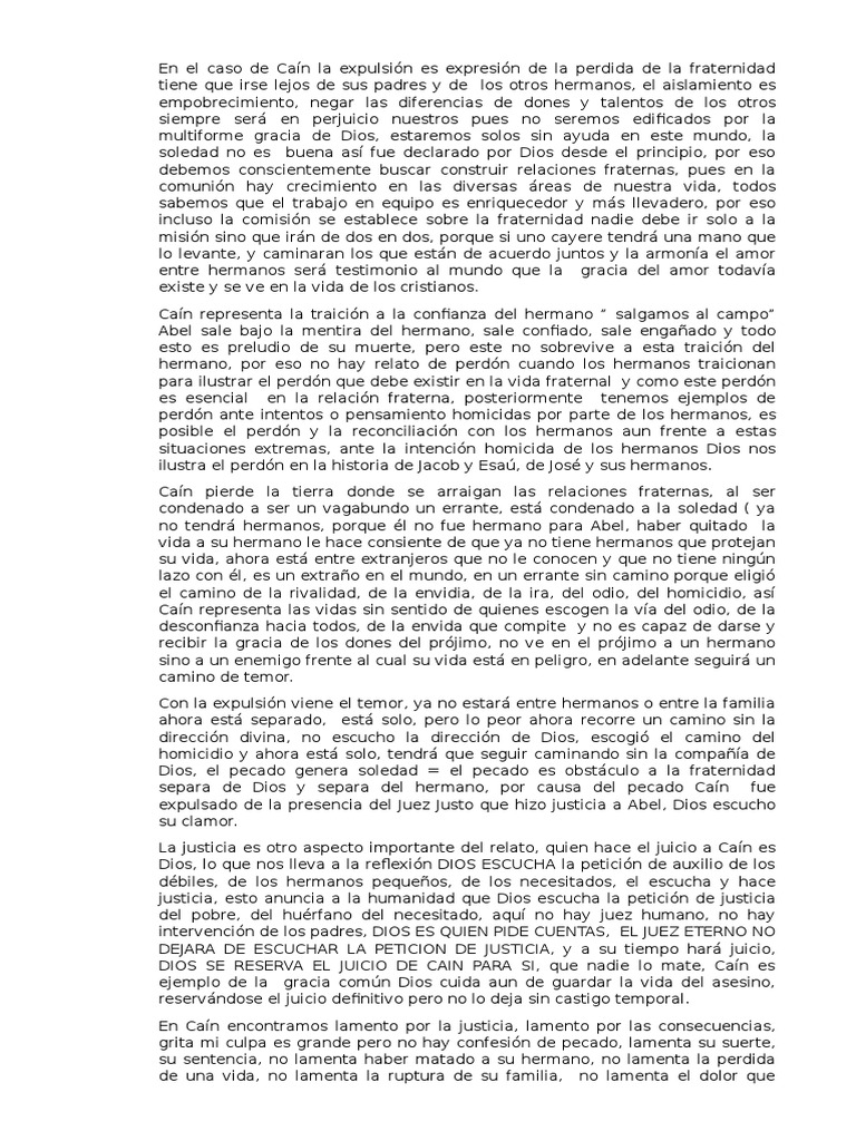 Cain y Abel, Conclusion. | PDF | Perdón | Caín y Abel