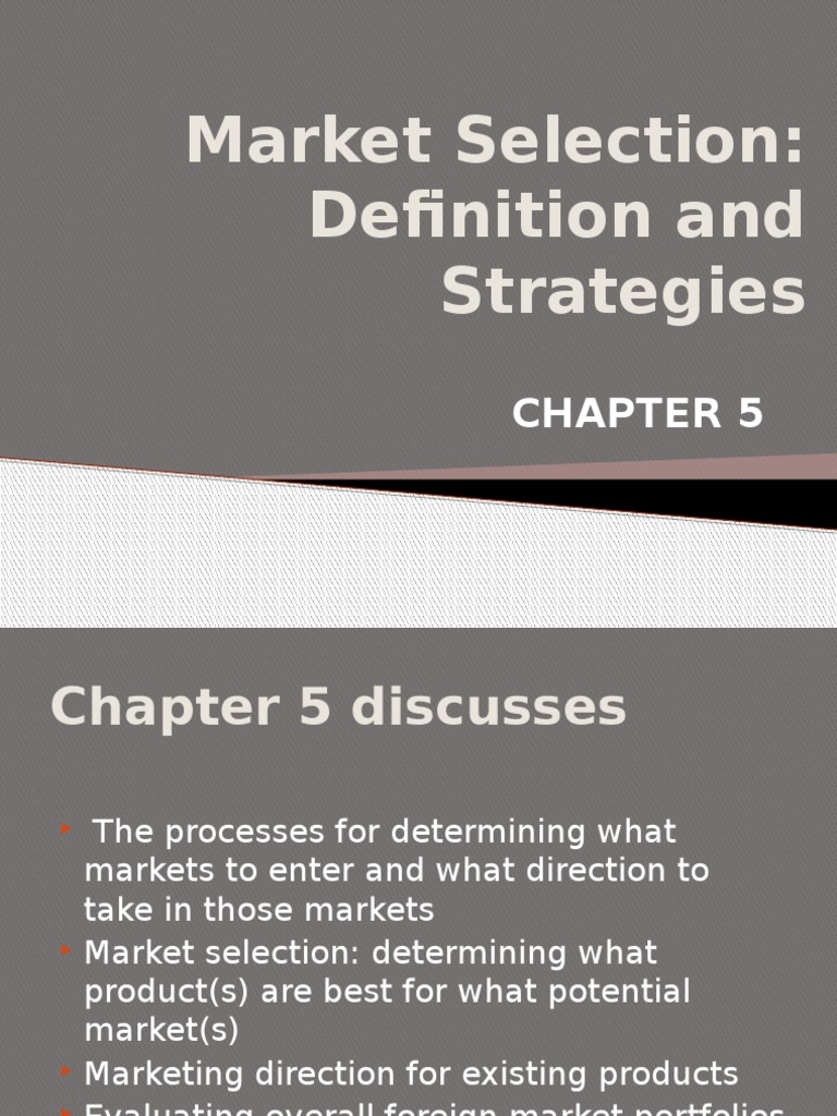 Market Selection Strategies Explained | PDF | Market Segmentation ...