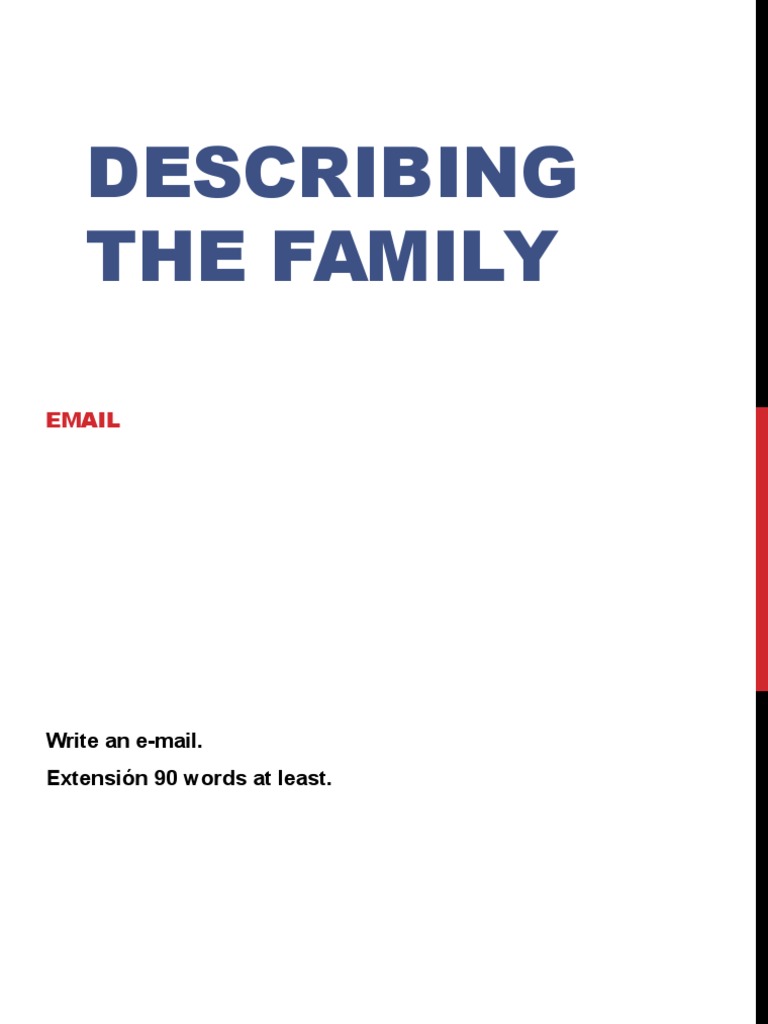 Email Template: Describing Your Family | PDF | Language Arts & Discipline