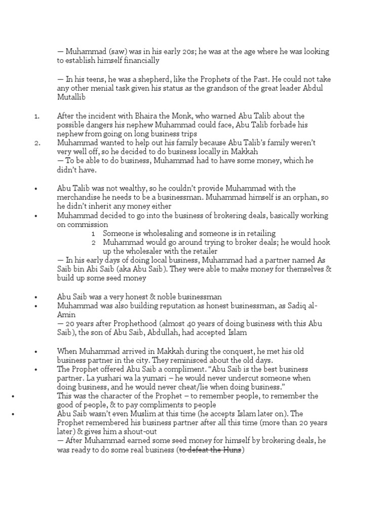 14 Muhammad The Businessman & Marriage To Khadijah | PDF | Muhammad ...