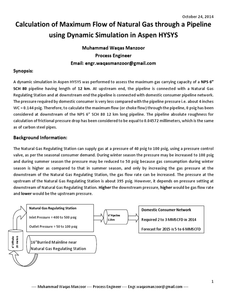 Maximum Gas Flow in Pipeline Simulation | PDF | Natural Gas | Pipeline ...