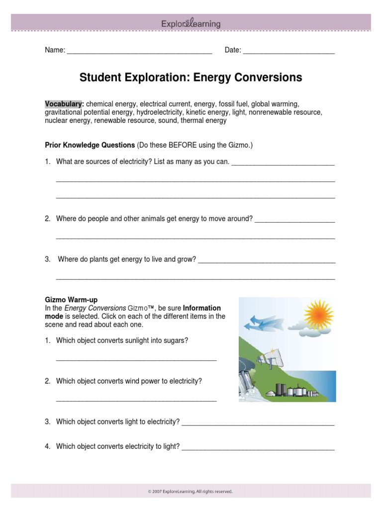 Energy Conversions Se Gizmo | PDF | Fuels | Fossil Fuels