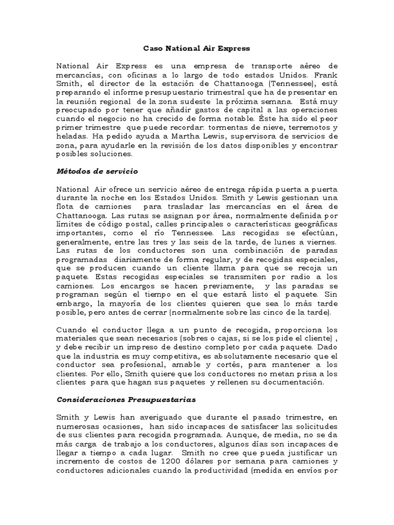 Desafíos Logísticos en National Air | PDF | Inventario | Business