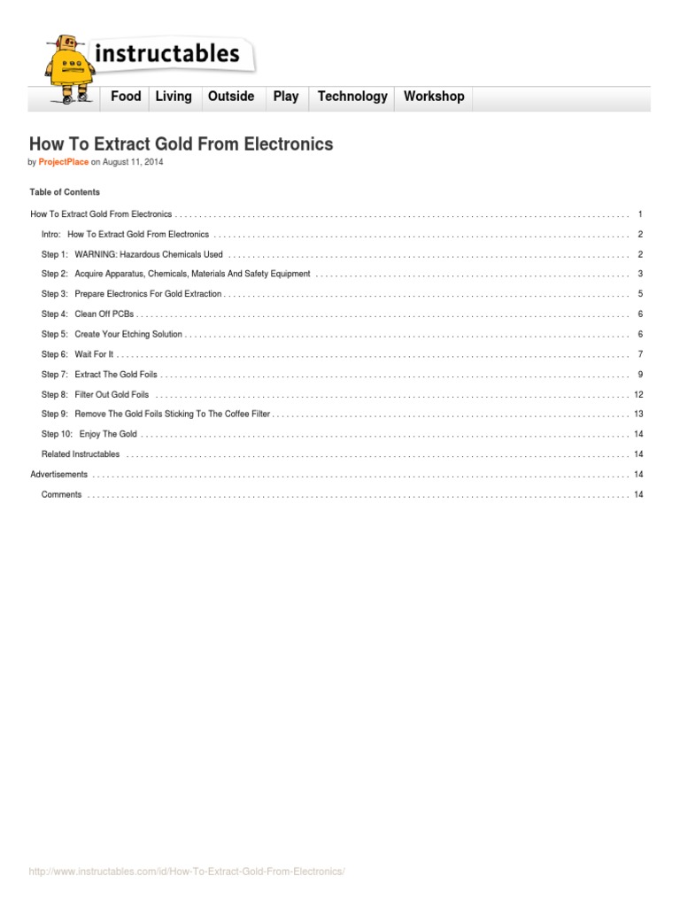How To Extract Gold From Electronics | Download Free PDF | Printed ...