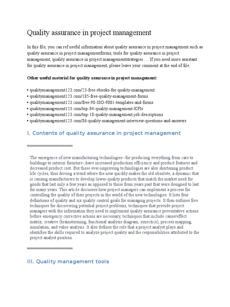 Quality Assurance in Project Management | PDF | Scatter Plot | Histogram