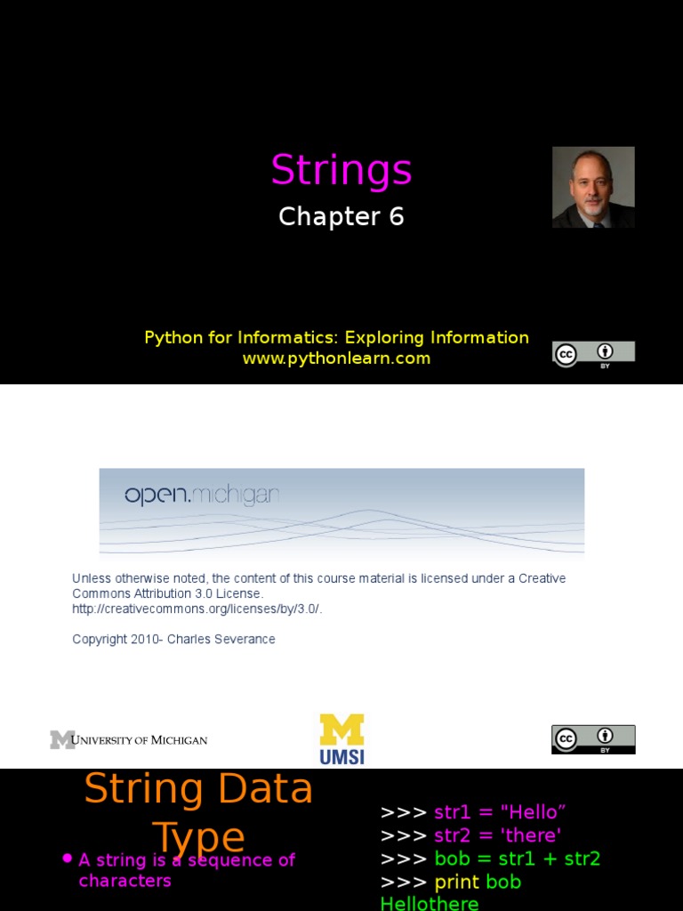 Py4Inf 06 Strings | PDF | String (Computer Science) | Notation