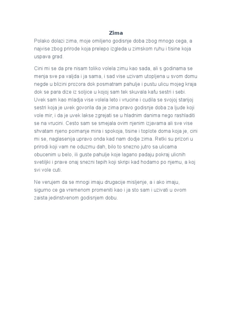 Zima U Mom Kraju | PDF