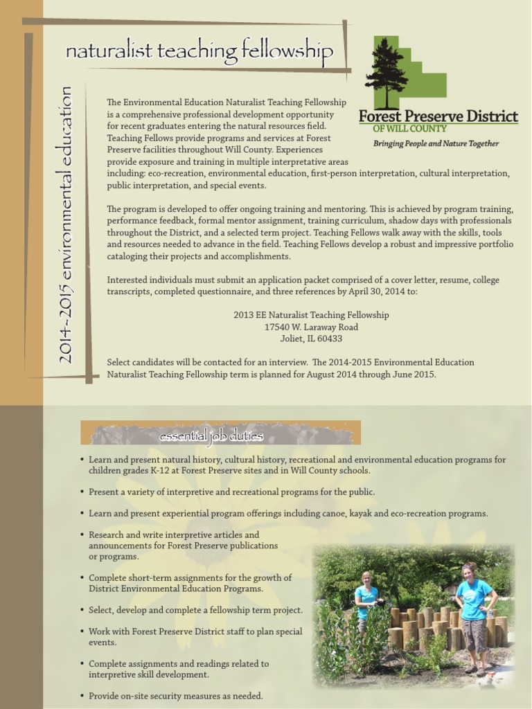Environmental Education Fellowship 2014-2015 | PDF | Mentorship ...