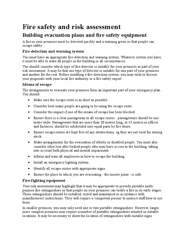 Fire Safety and Risk Assessment | PDF | Fire Safety | Risk