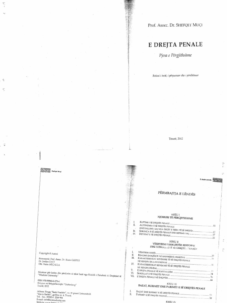 E DREJTA PENALE Pjesa e Pergjithshme | PDF