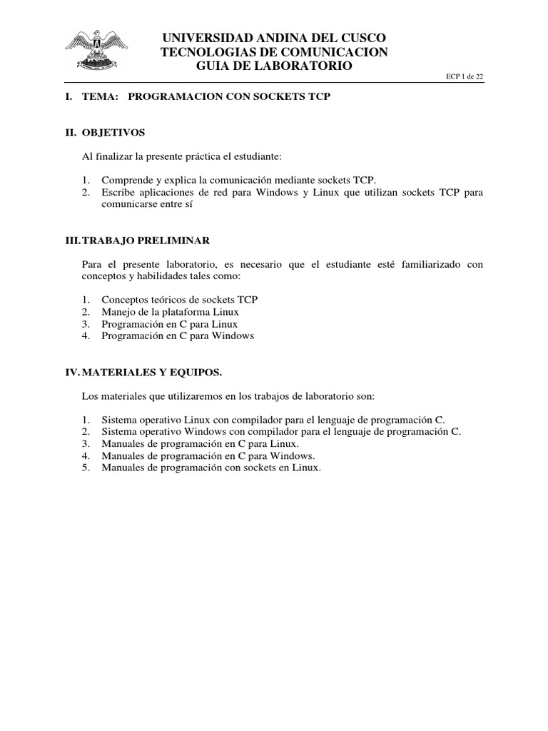 Programacion Con Sockets TCP - Desbloqueado PDF | PDF | Zócalo de red ...