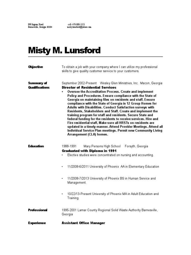 Misty's Resume 2013 | PDF | Career & Growth