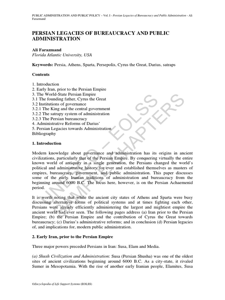 Persian Bureaucracy and Administration | PDF | Achaemenid Empire ...