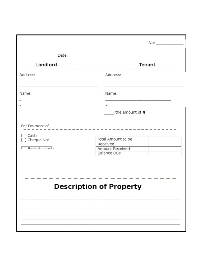 Rent Receipt Template For Housing | PDF | Law