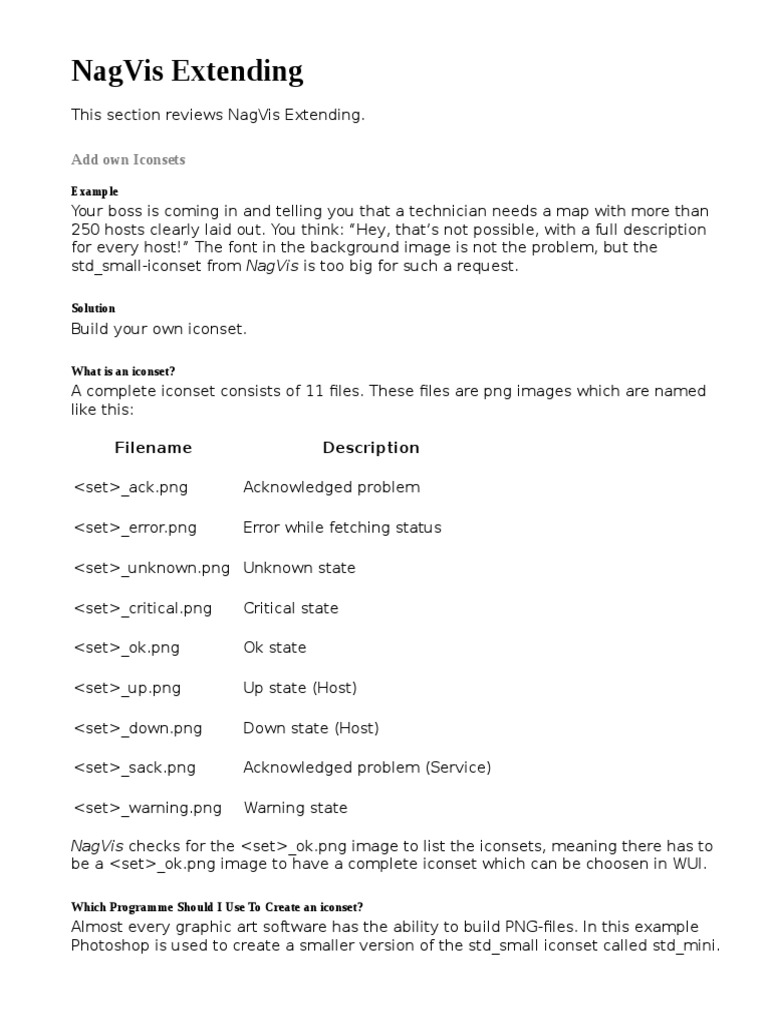 NagVis Extending | PDF | Icon (Computing) | Menu (Computing)