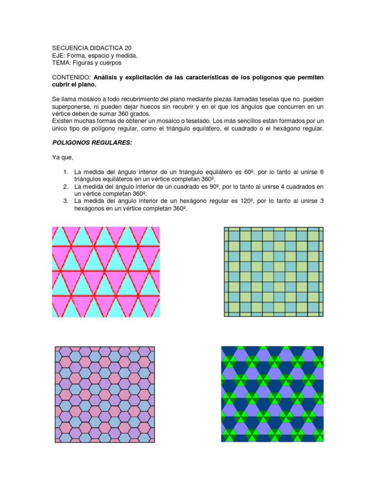 Recubrimiento Del Plano PDF | PDF | Formas geométricas | Geometría del plano euclidiano